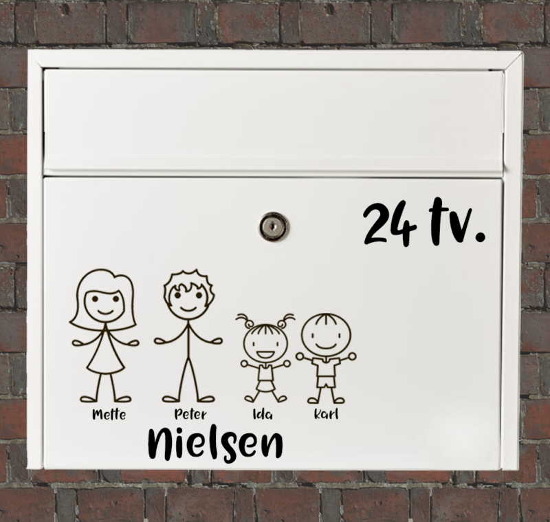 Postkasse stickers med familien - Pretty labels - Postkasse stickers og ...